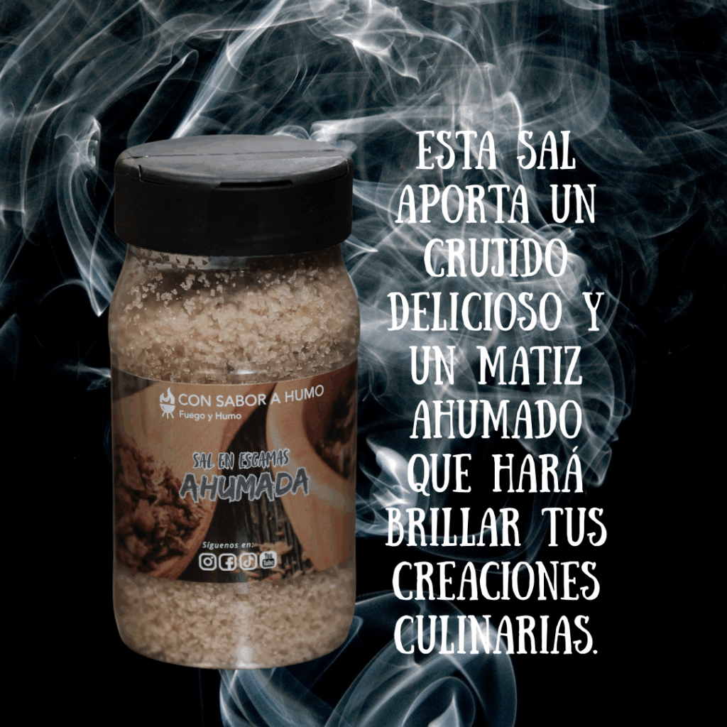 Sal en escamas ahumada 200 gr. Crujiente y aroma natural
